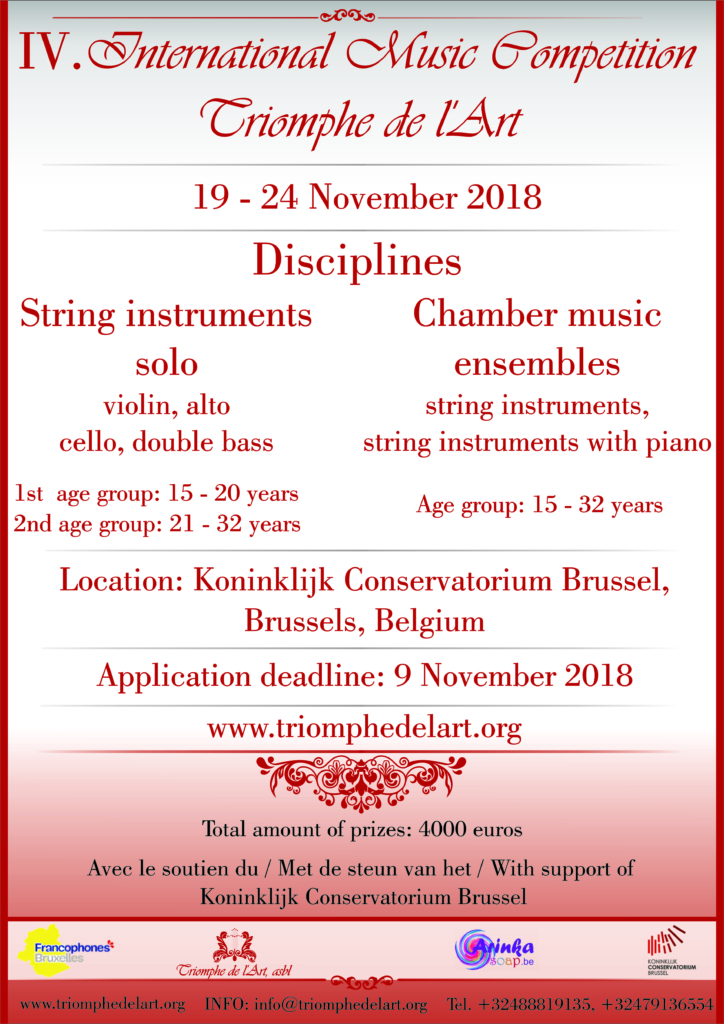 4th International Music Competition Triomphe de l'Art: String Instruments
