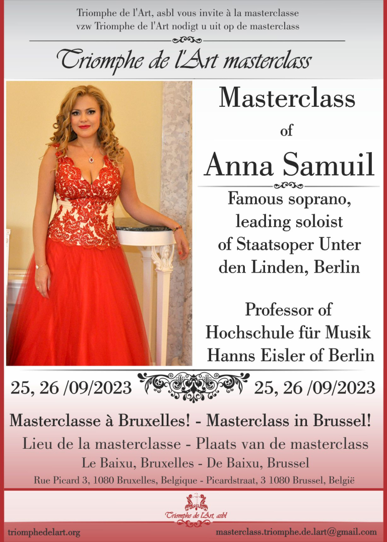 Anna Samuil masterclass september 2023 - Triomphe de l'Art